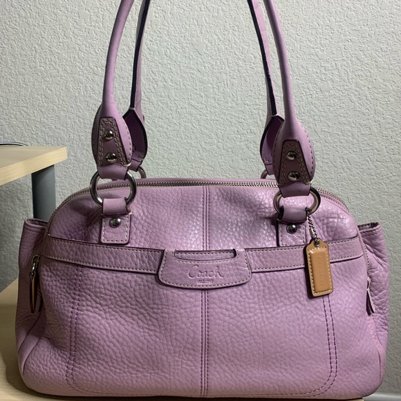 Coach | Bags | Coach Lilac Leather Satchel | Poshmark